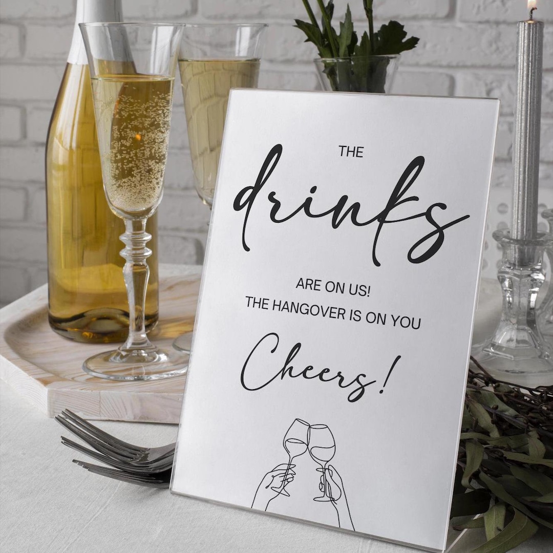 Funny Wedding Bar Menu Sign Wedding Drink Menu Bar Menu Template Open ...