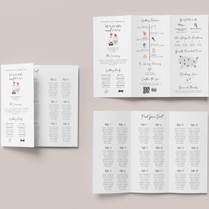 Trifold Wedding Program Template With Wedding Seating Chart Template ...