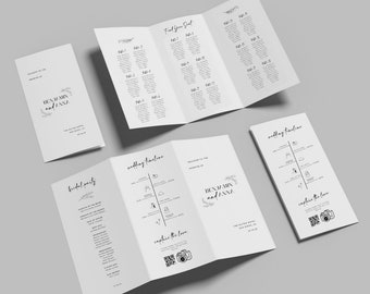 Digital Template Trifold Wedding Program Template With Wedding Seating ...