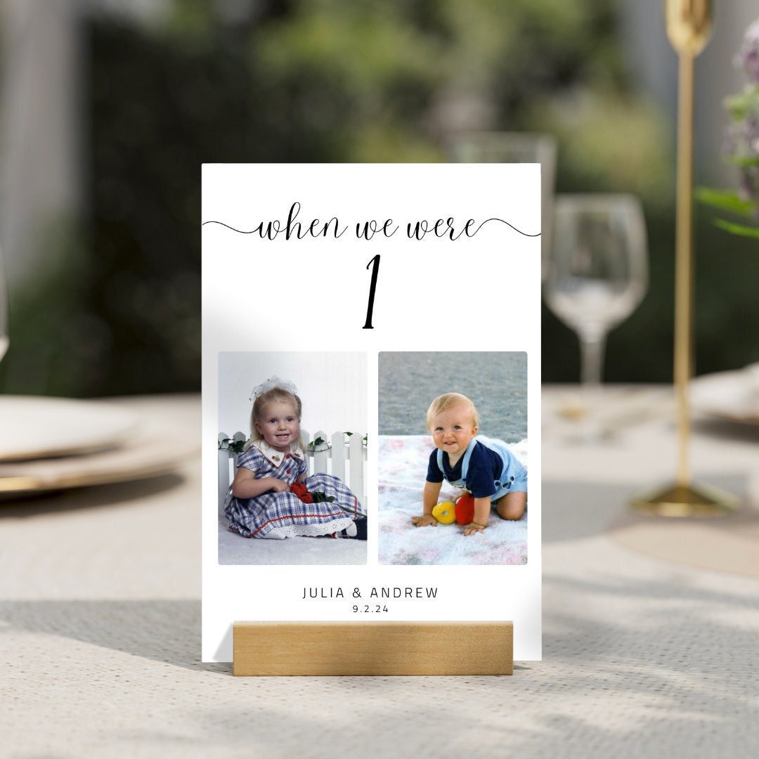 When We Were Age Wedding Table Numbers, Printable Photo Table Numbers ... When We Were Age Wedding Table Numbers, Printable Photo Table Numbers ...