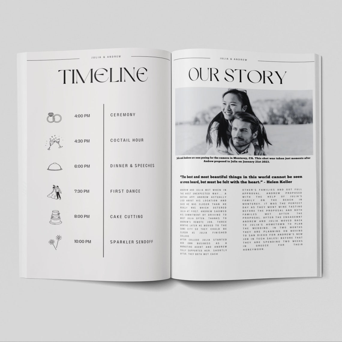 Wedding Magazine Program Template Wedding Timeline Ceremony Program ...
