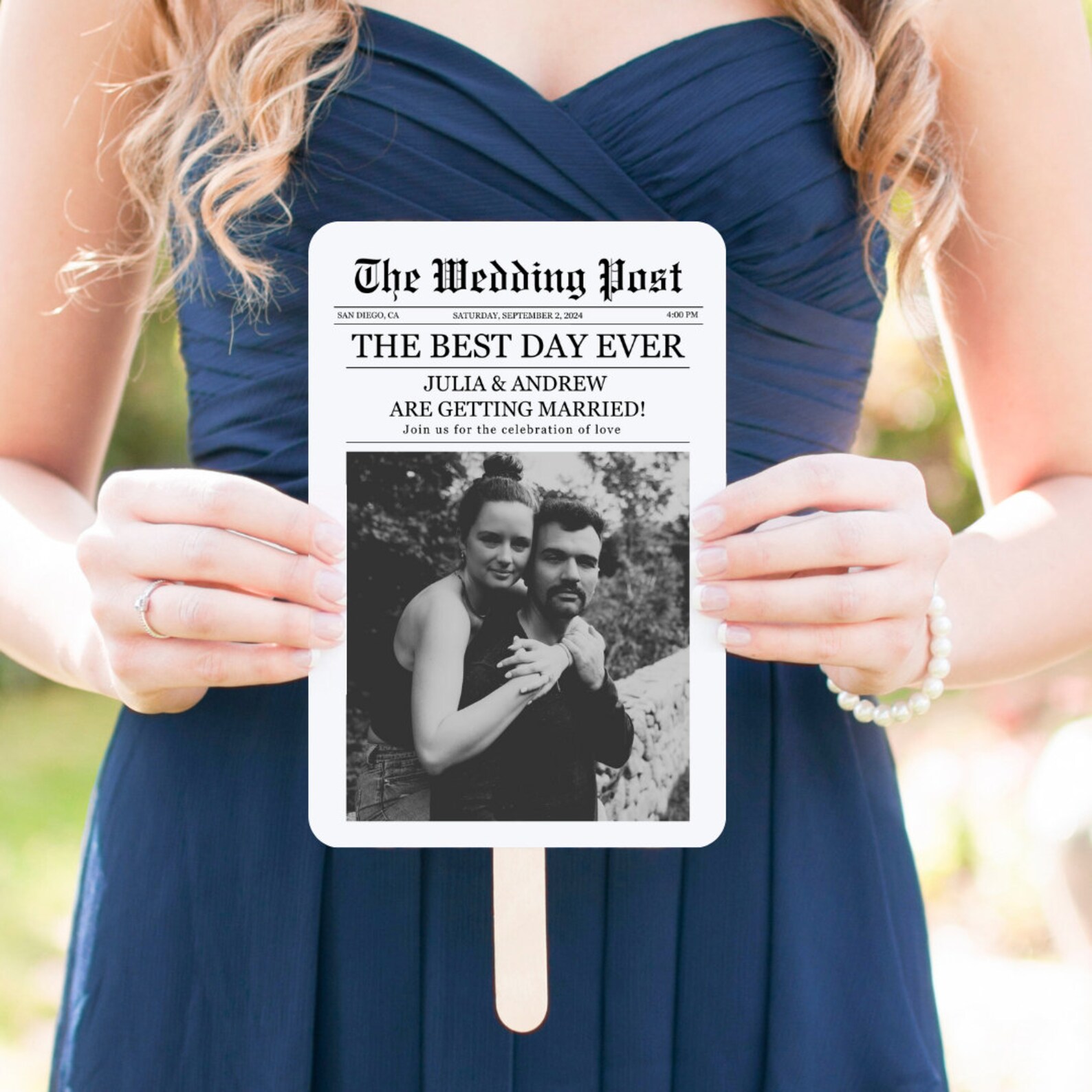 Newspaper Wedding Program Fan Template, Editable Wedding Newspaper ...