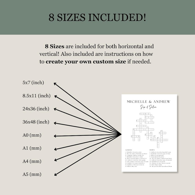 Custom Wedding Crossword Puzzle Template, Personalized Sip and Solve ...