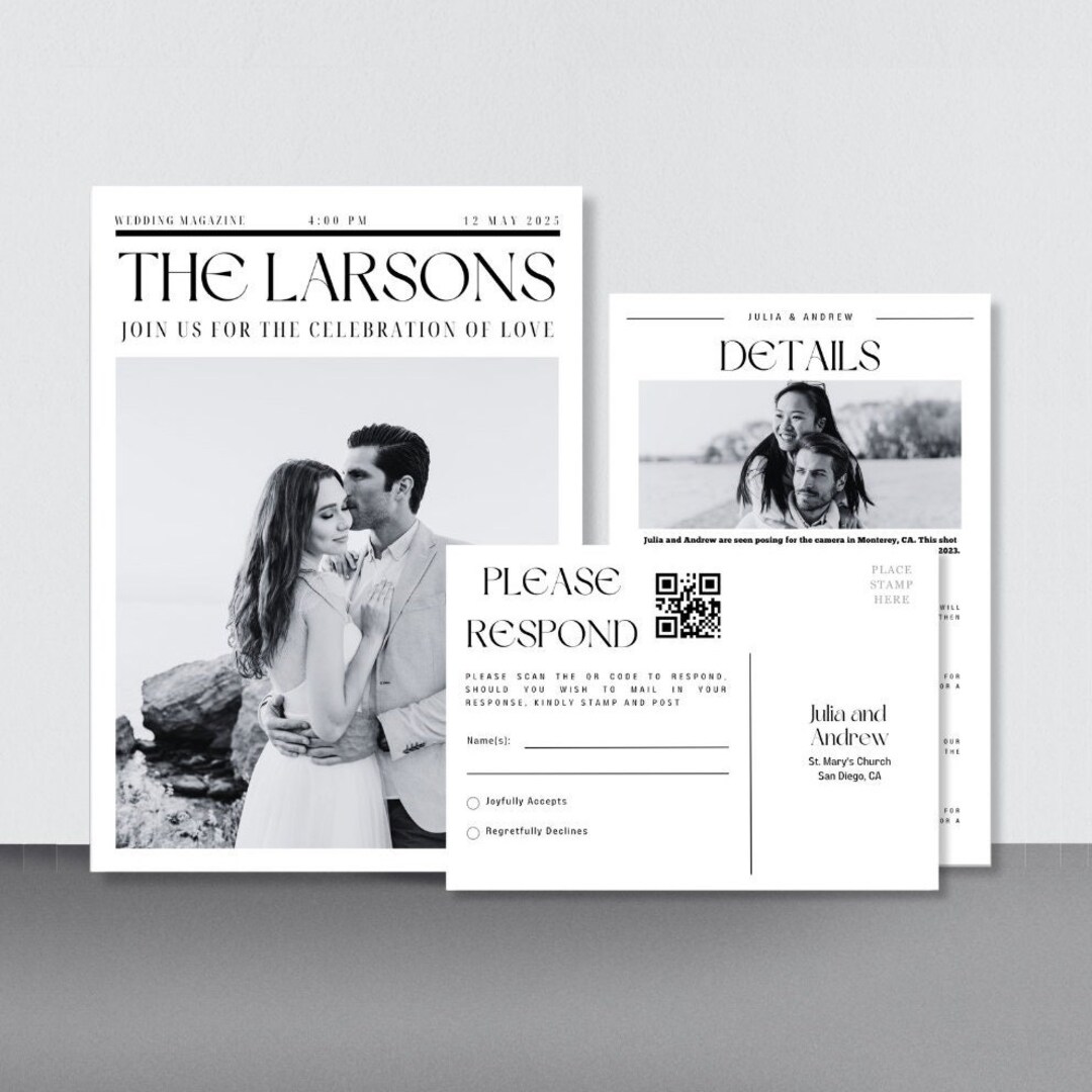Wedding Magazine Invitation Template Wedding Details Card Magazine ...