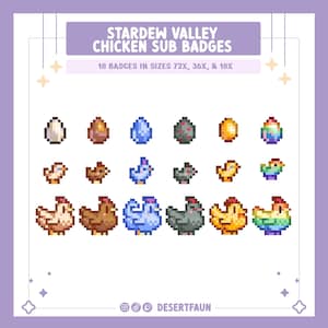 Stardew Valley Chicken Badges (18 Pack) for Twitch, Youtube, Discord ...