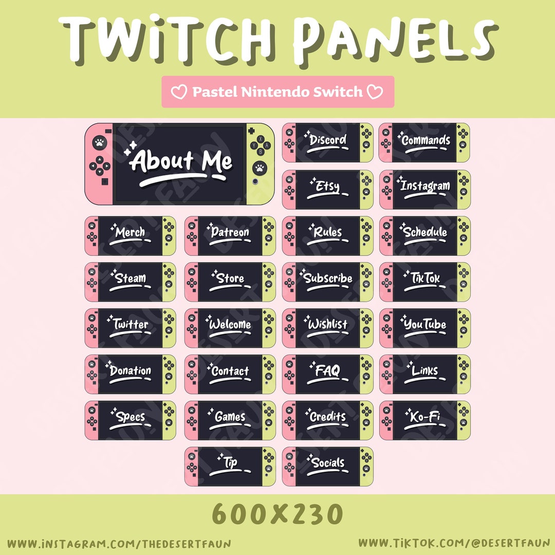 Pastel Nintendo Switch Twitch Panels (digital Download) - Etsy