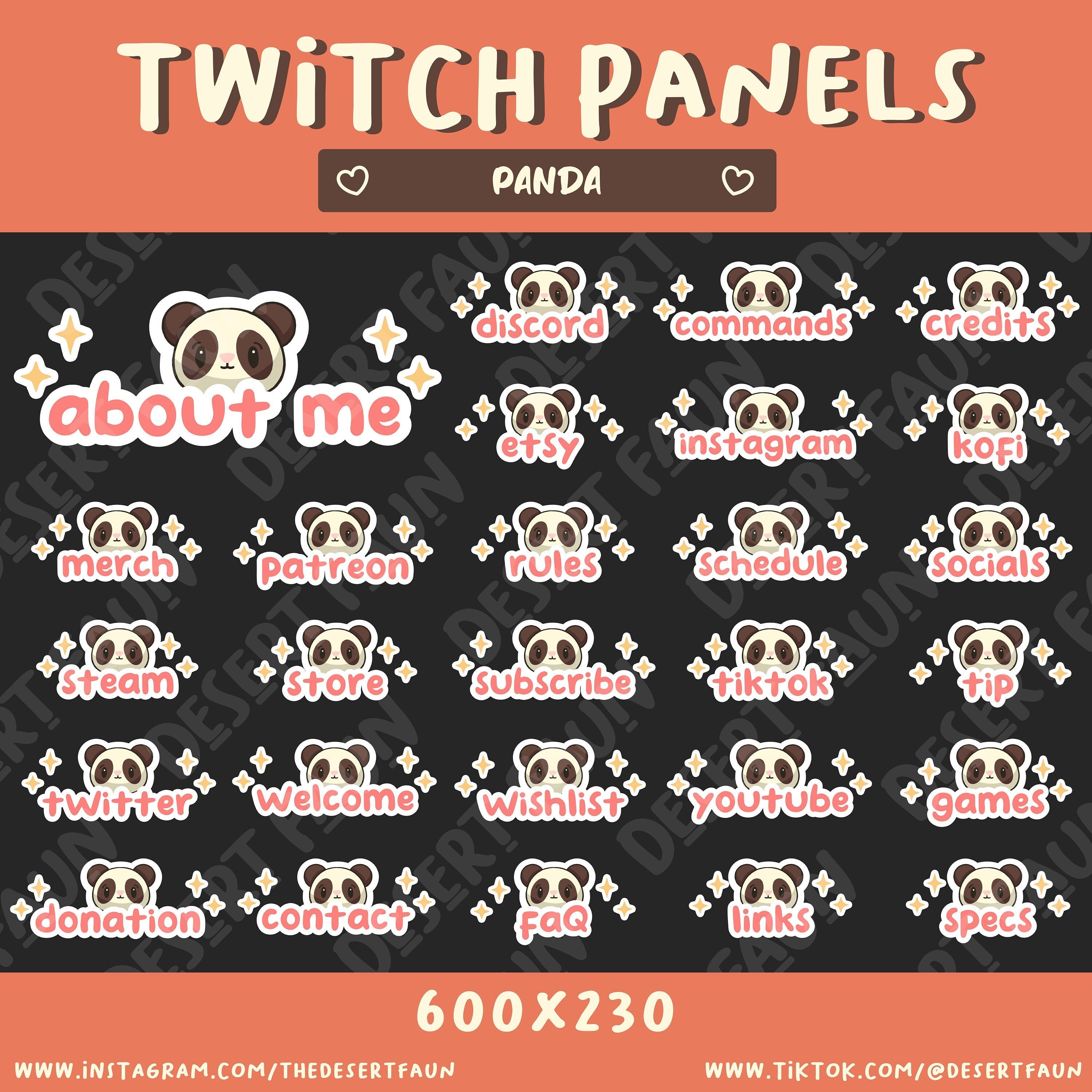 Cute Panda Panels for Twitch - Etsy
