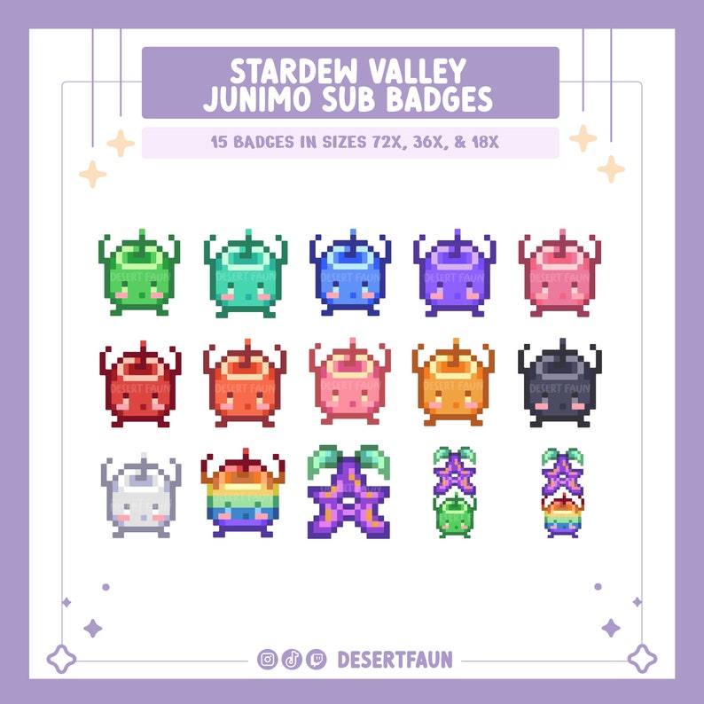 Stardew Valley Junimo Badges (15 Pack) for Twitch, Youtube, Discord ...