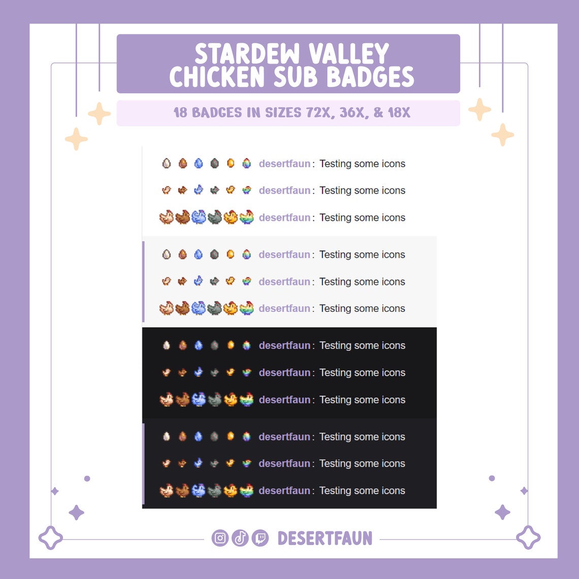 Stardew Valley Chicken Badges (18 Pack) for Twitch, Youtube, Discord ...