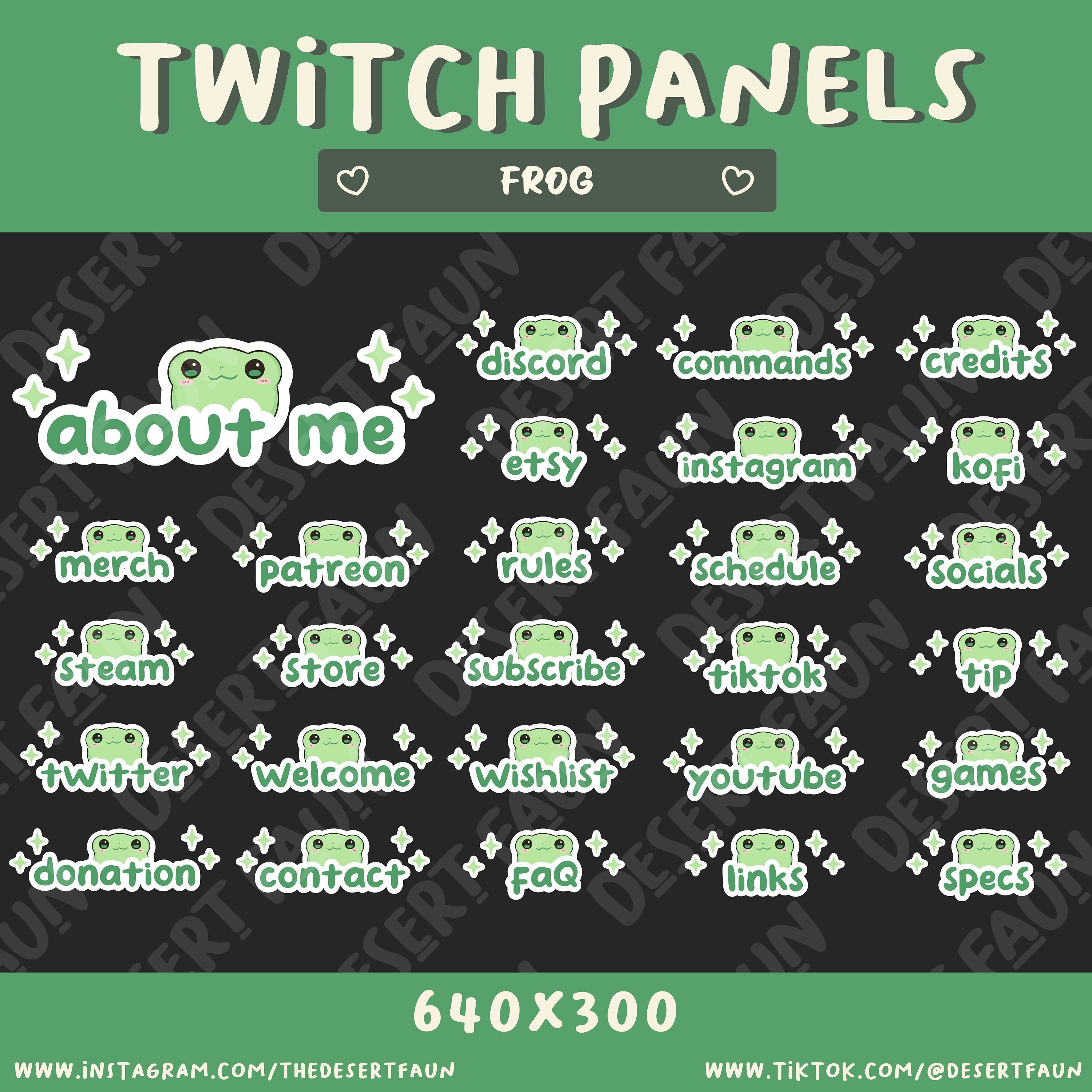 Cute Frog Panels for Twitch - Etsy