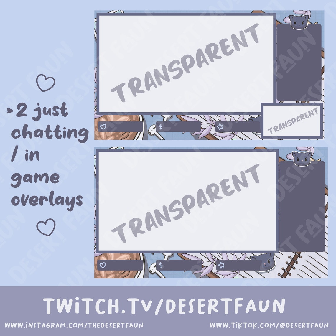 Animated Cat Lofi Gaming Desk Switch Twitch Overlays and Scenes Stream ...