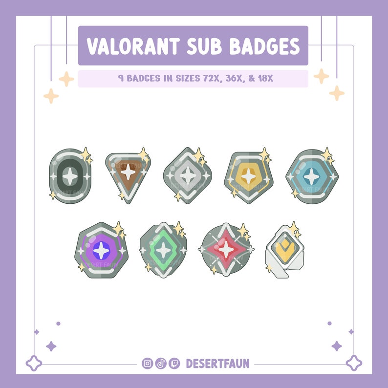 Valorant Rank Badges (9 Pack) for Twitch, Youtube, Discord | Streaming ...