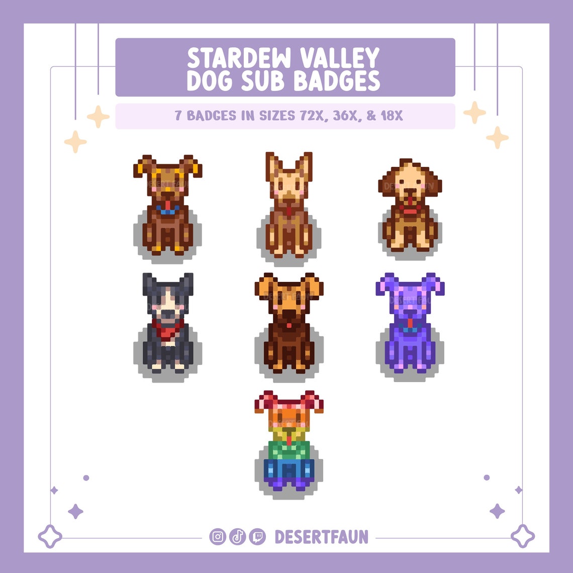Stardew Valley Dog Badges (7 Pack) for Twitch, Youtube, Discord ...