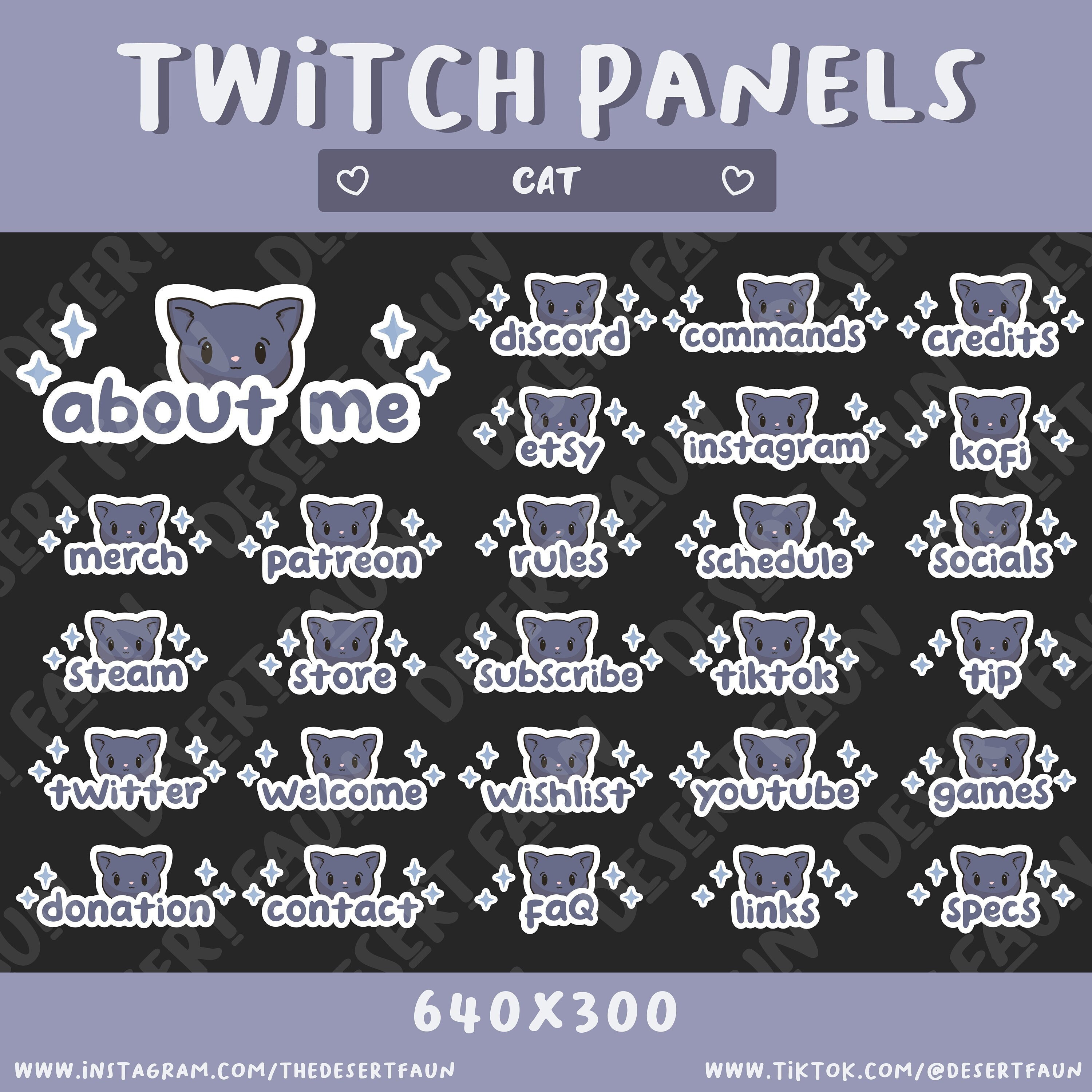 Cute Cat Panels for Twitch - Etsy