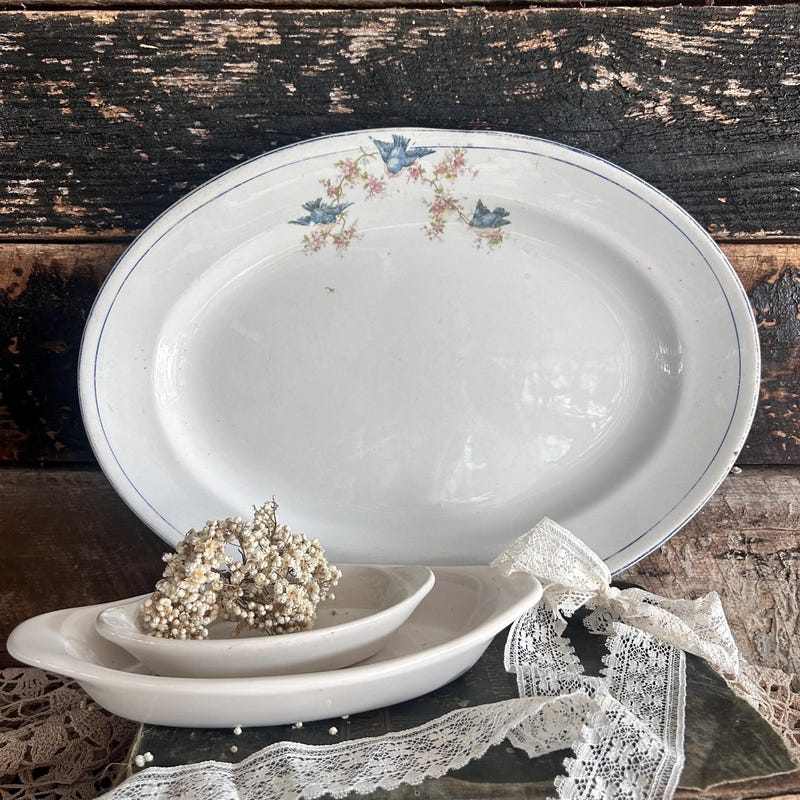 Blue Bird China Platter - Etsy