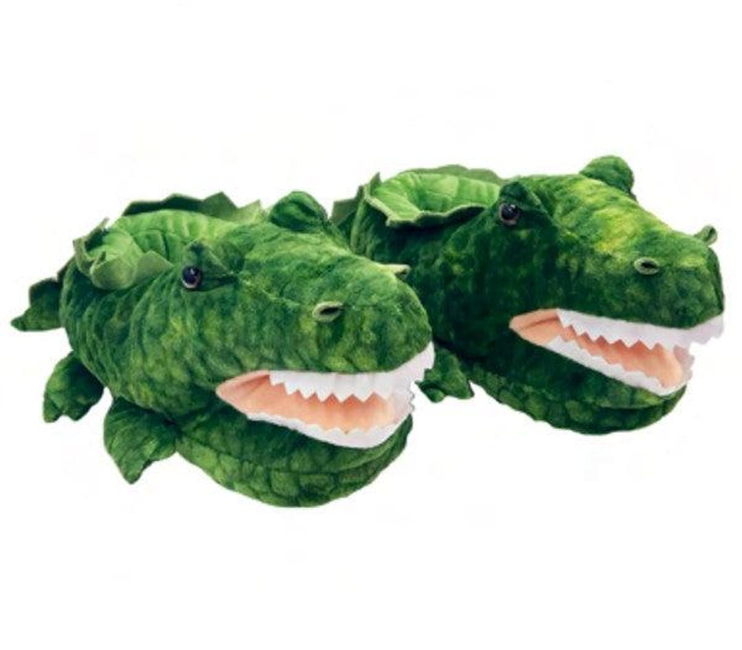 Alligator Plush Slippers – Kids' Fuzzy Animal Shoes - Etsy