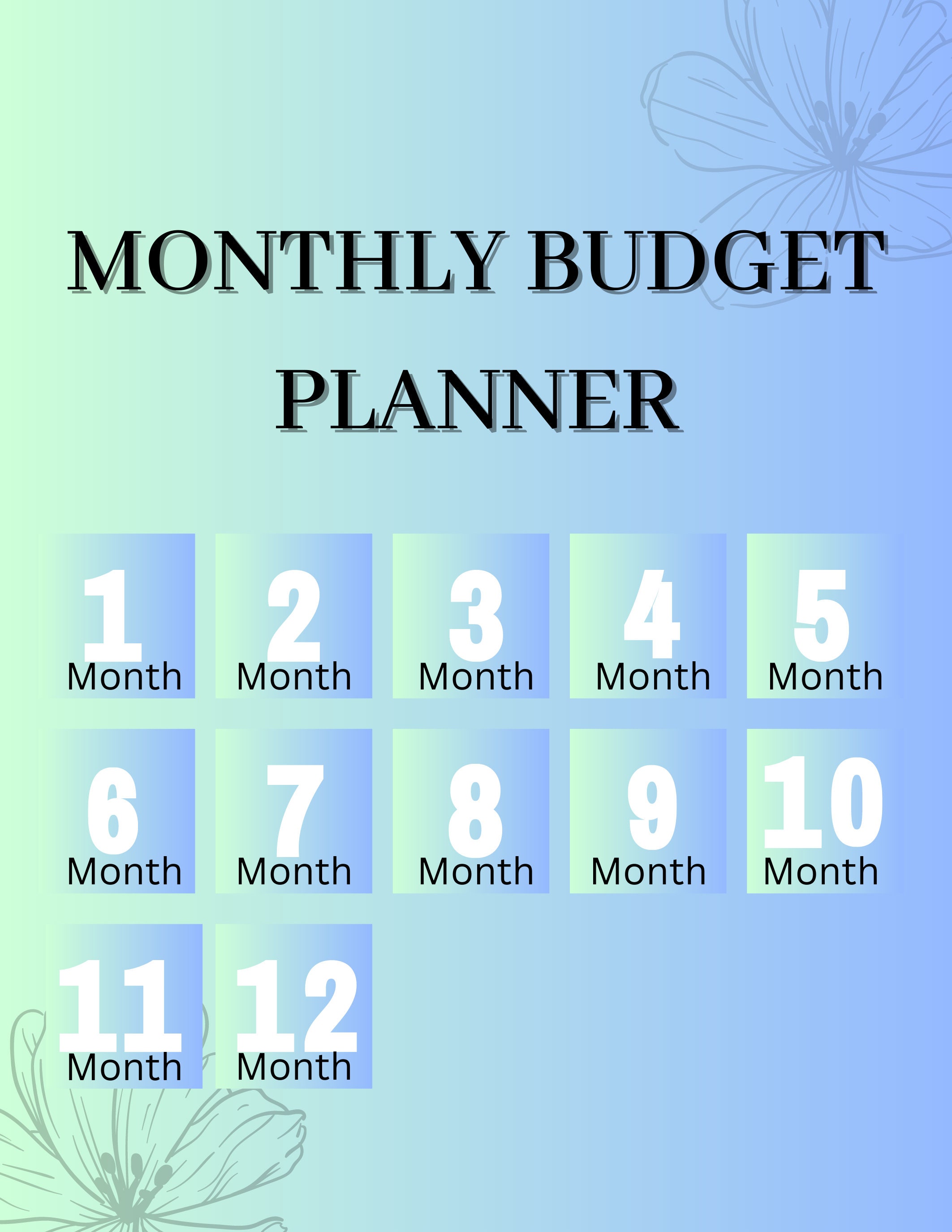 Simple Monthly Budget Planner digital - Etsy
