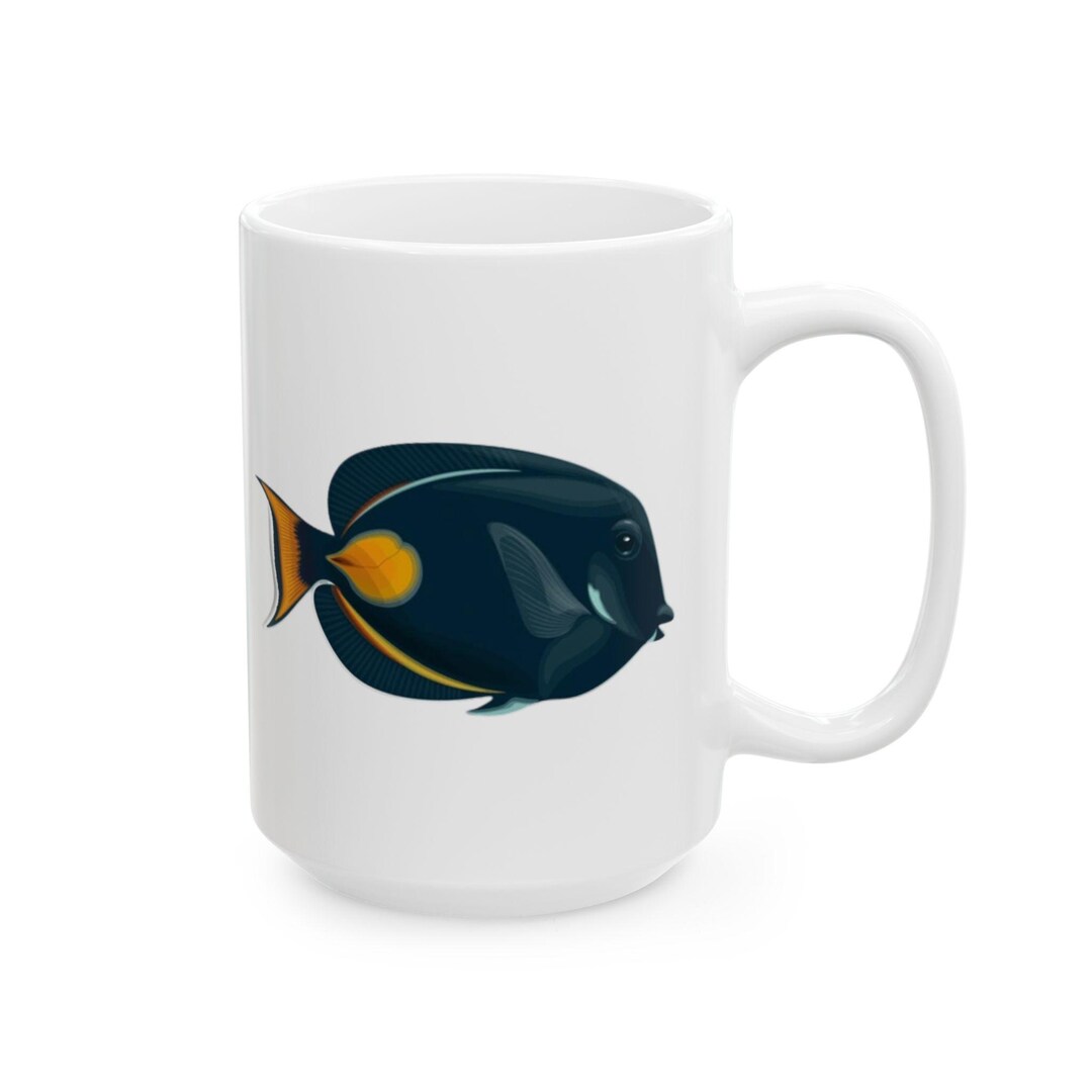 Achilles Tang Fish Ceramic Mug | Reef Humor Gift - Etsy