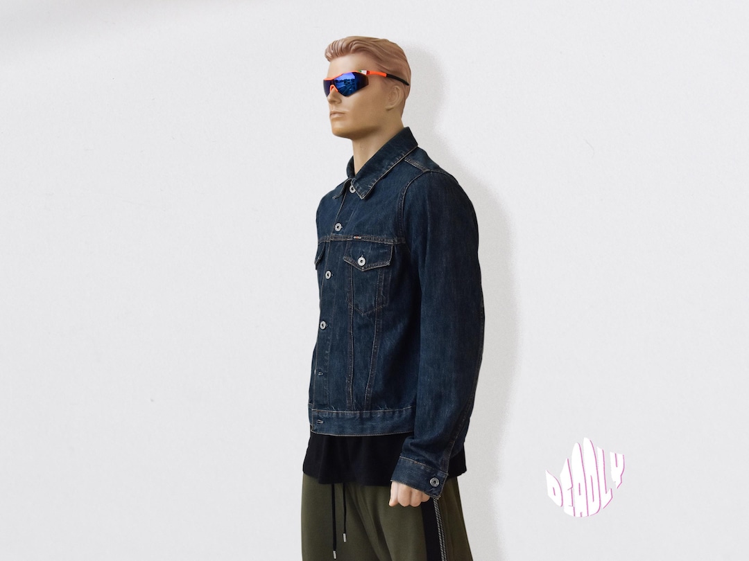 Vintage Energie Denim Jacket - A Classy 90s Slim Fit Biker Style - Etsy