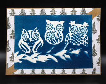 Simply Elegant, Holiday 5x7 Cyanotype Greeting Card, Blank, Top Quality ...