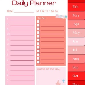 Red Digital Daily Planner Weekly Planner With Digital Stickers - Etsy