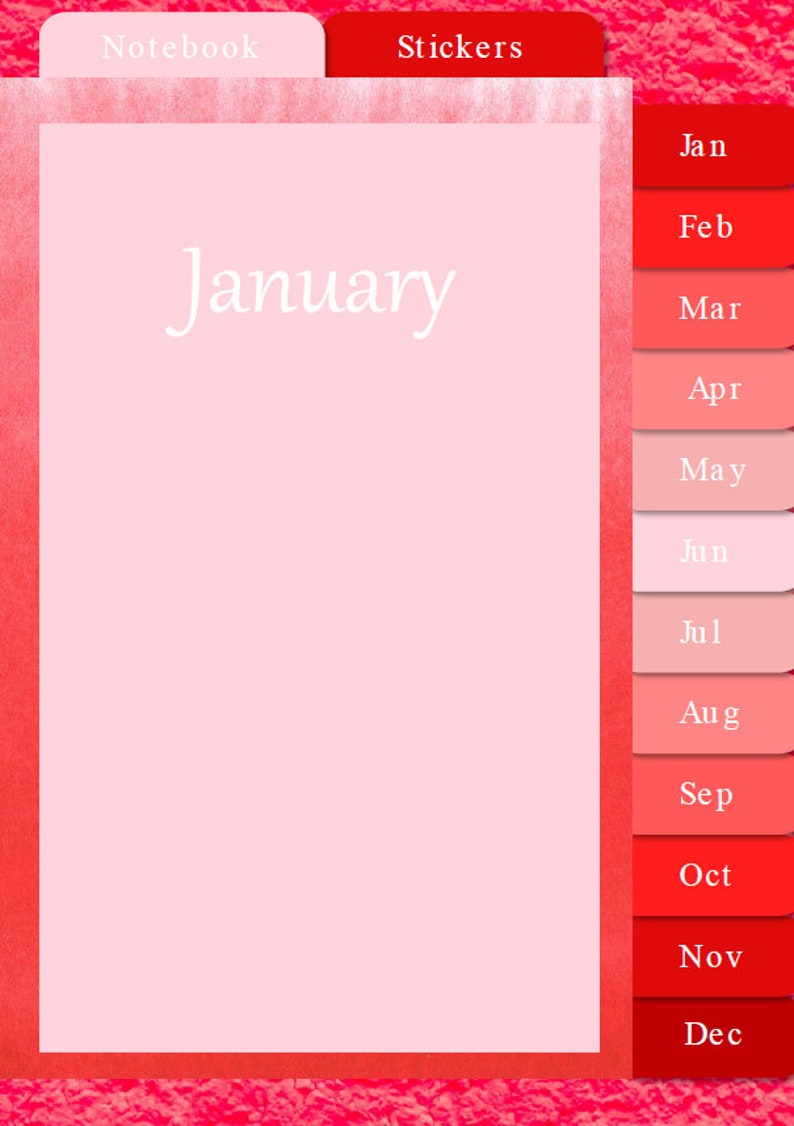 Red Digital Daily Planner Weekly Planner With Digital Stickers - Etsy