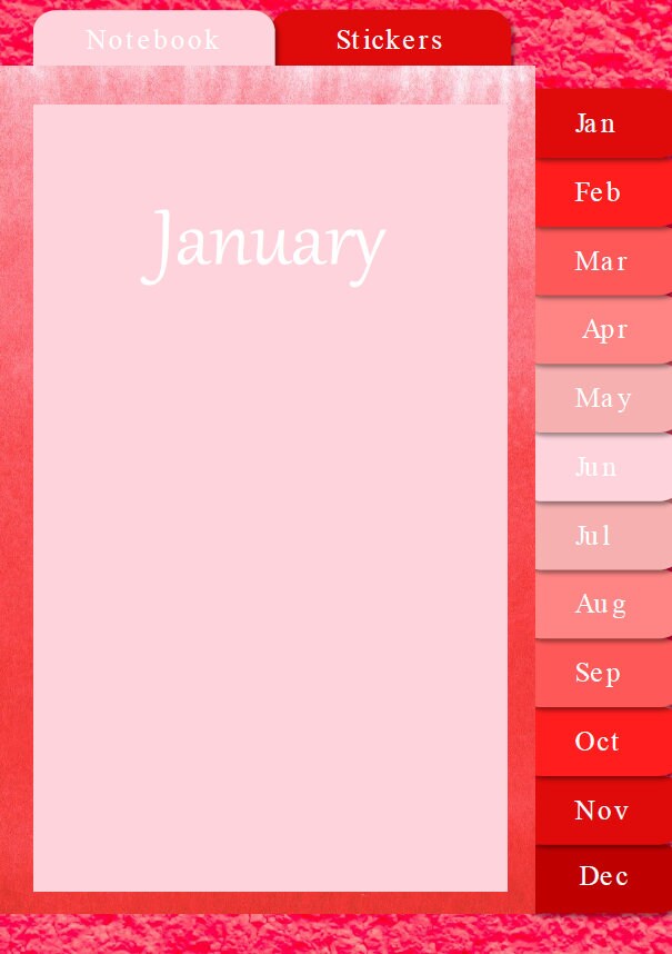 Red Digital Daily Planner Weekly Planner With Digital Stickers - Etsy