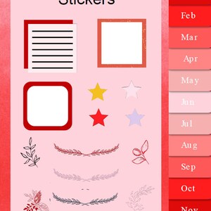 Red Digital Daily Planner Weekly Planner With Digital Stickers - Etsy