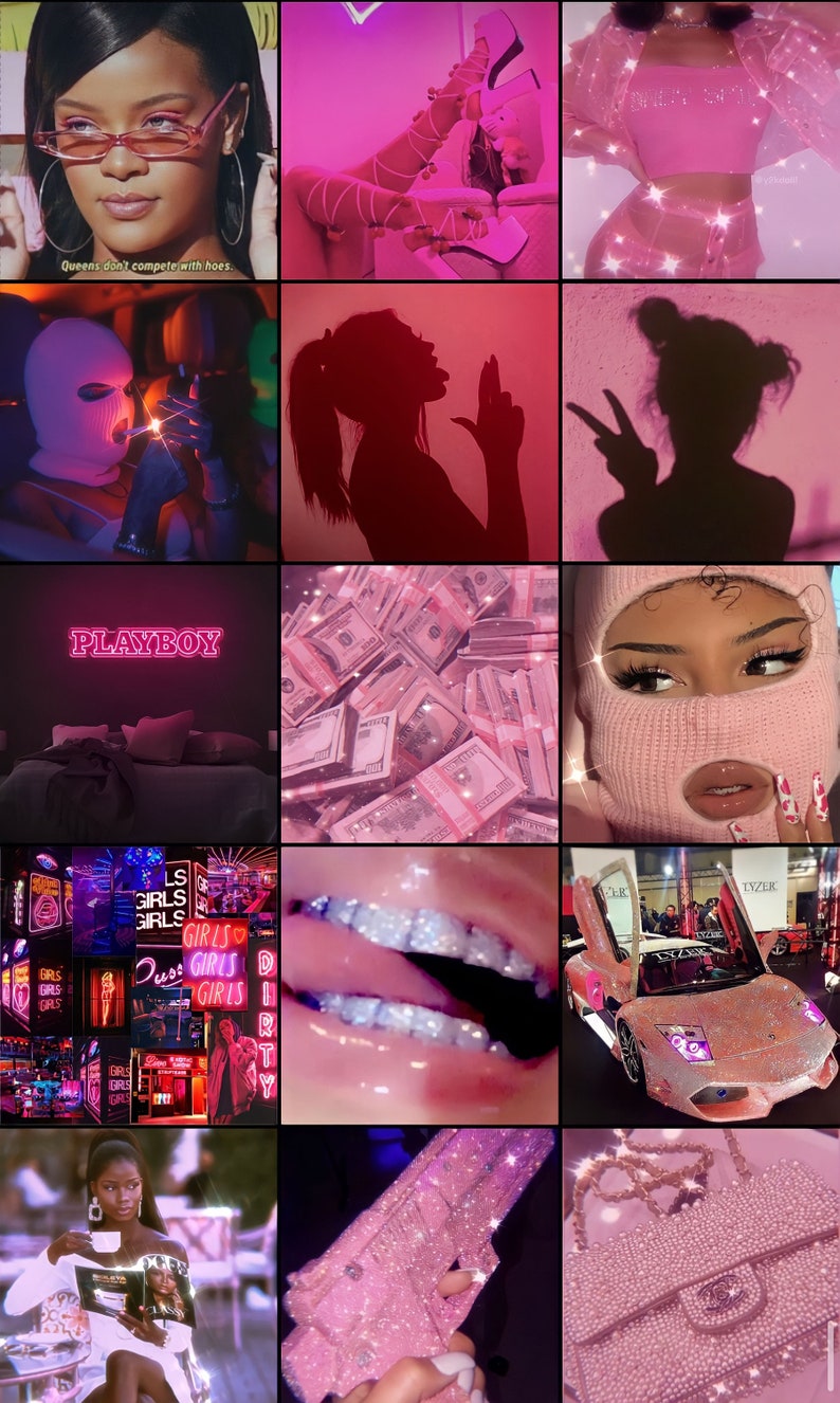 60 PCS Baddies Wall Collage Starter Kit Pink Aesthetics Teen - Etsy