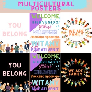 10 Multicultural Classroom Posters Colorful. Multilingual, Diversity ...