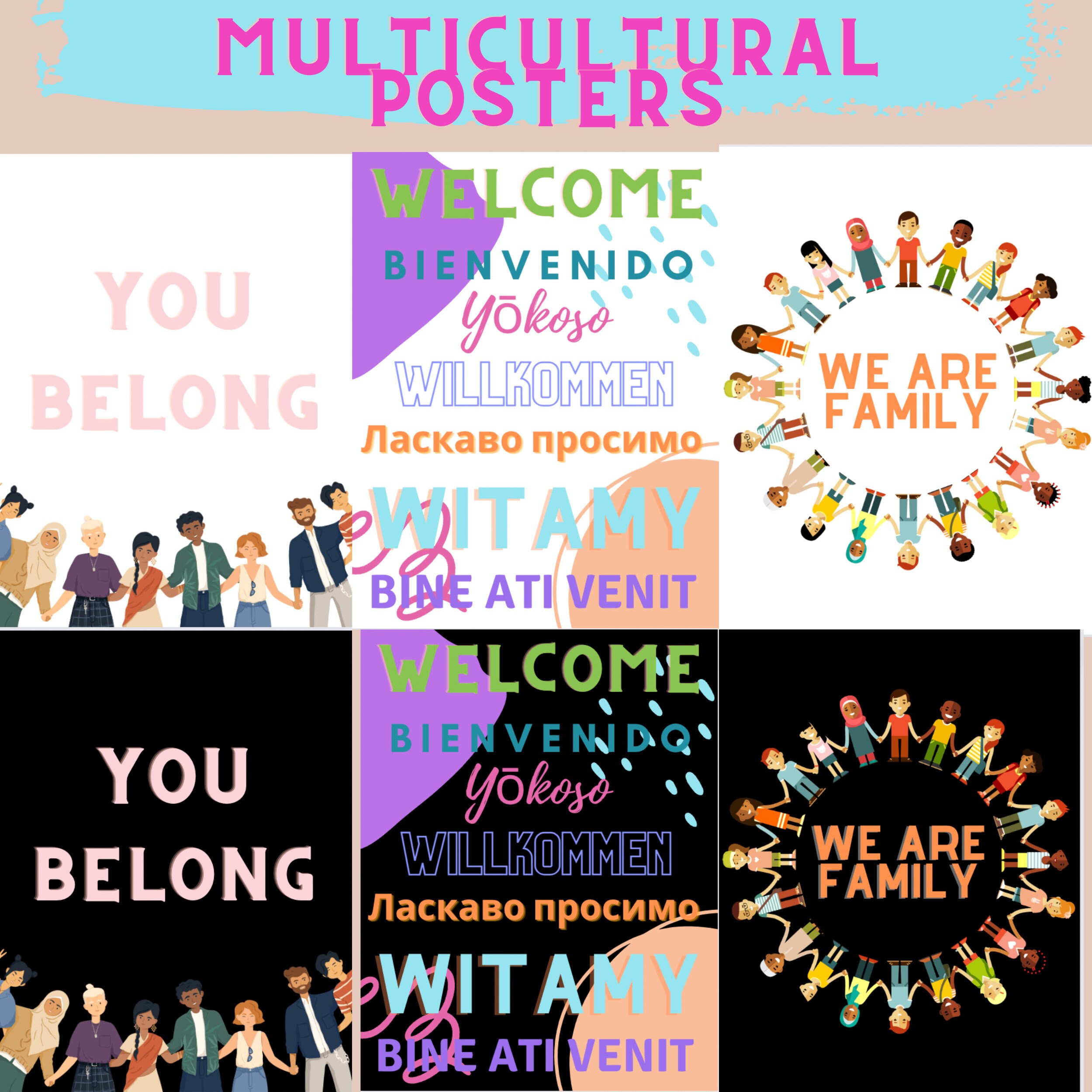 10 Multicultural Classroom Posters Colorful. Multilingual, Diversity, Inclusion Posters - Etsy