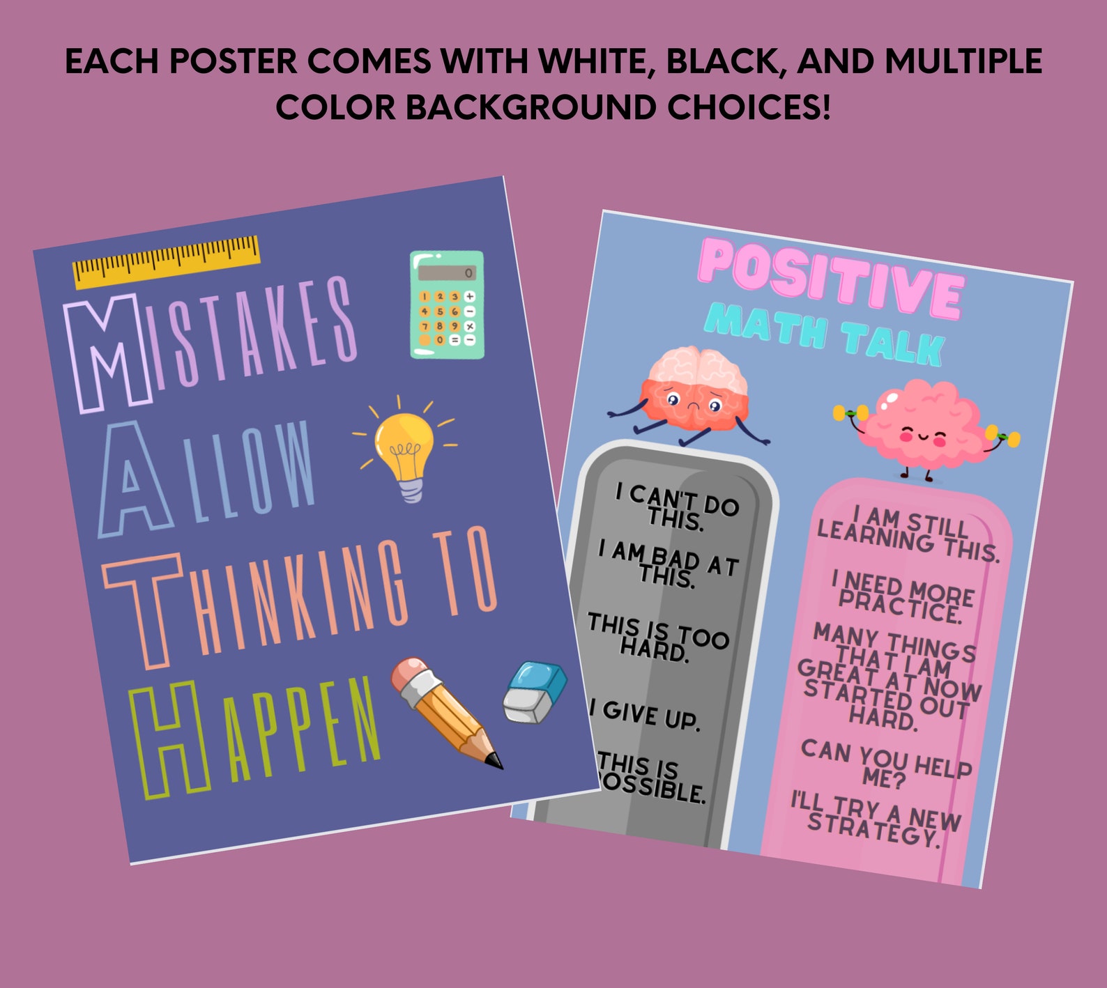 10 Math Class Posters! Strategies, Encouragement, and Anchor Chart ...