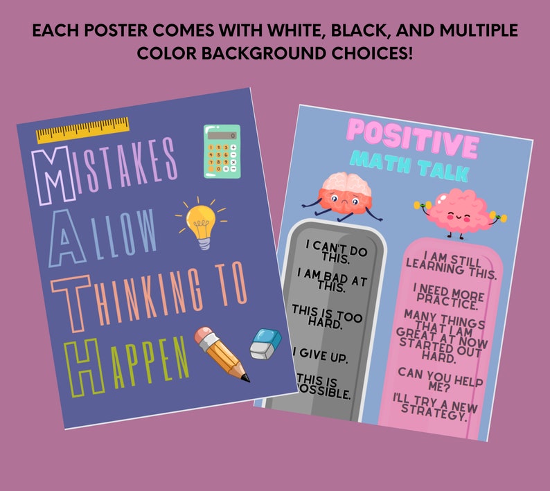 10 Math Class Posters! Strategies, Encouragement, and Anchor Chart ...
