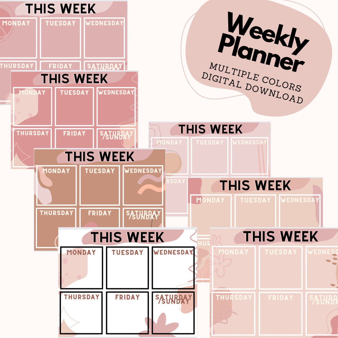Weekly Planner Boho Theme - Etsy
