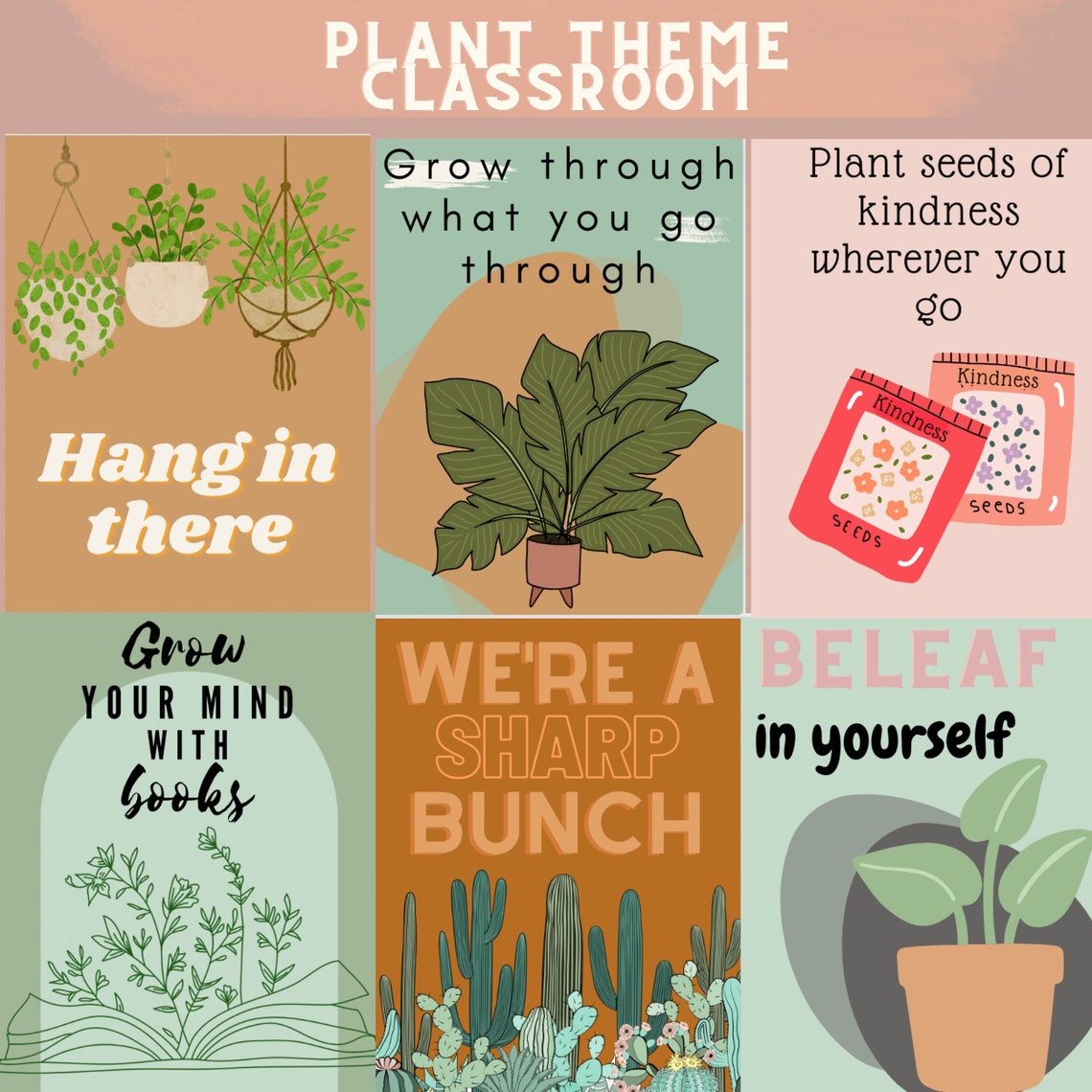 10 Plant Theme Classroom Posters - Etsy
