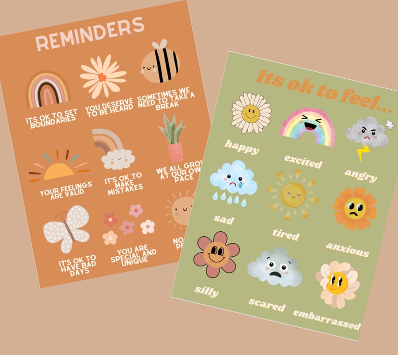 BOHO SEL Classroom Posters - Etsy