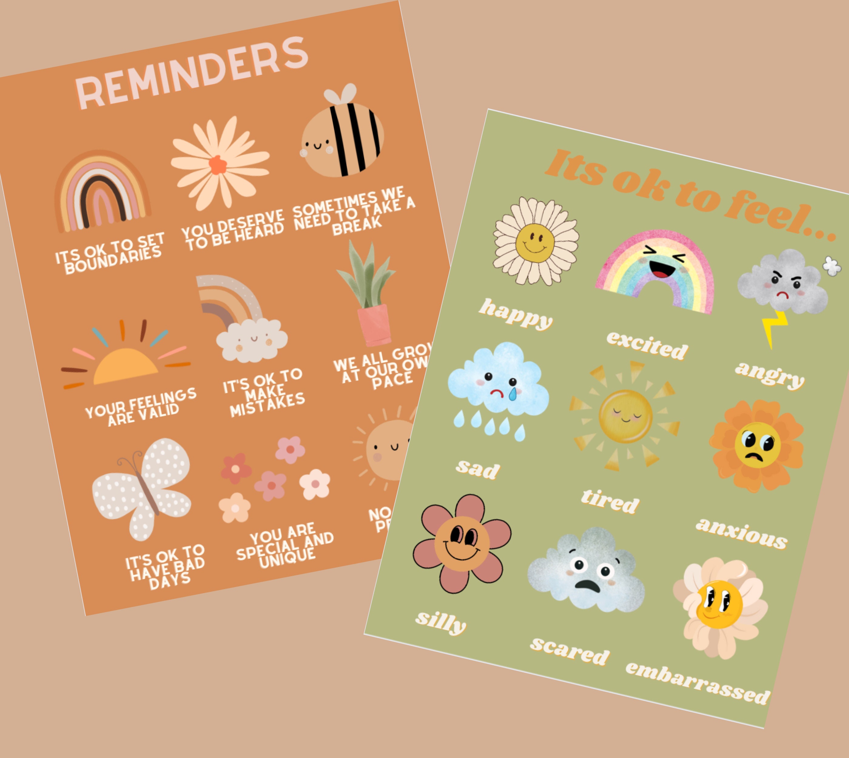 BOHO SEL Classroom Posters - Etsy