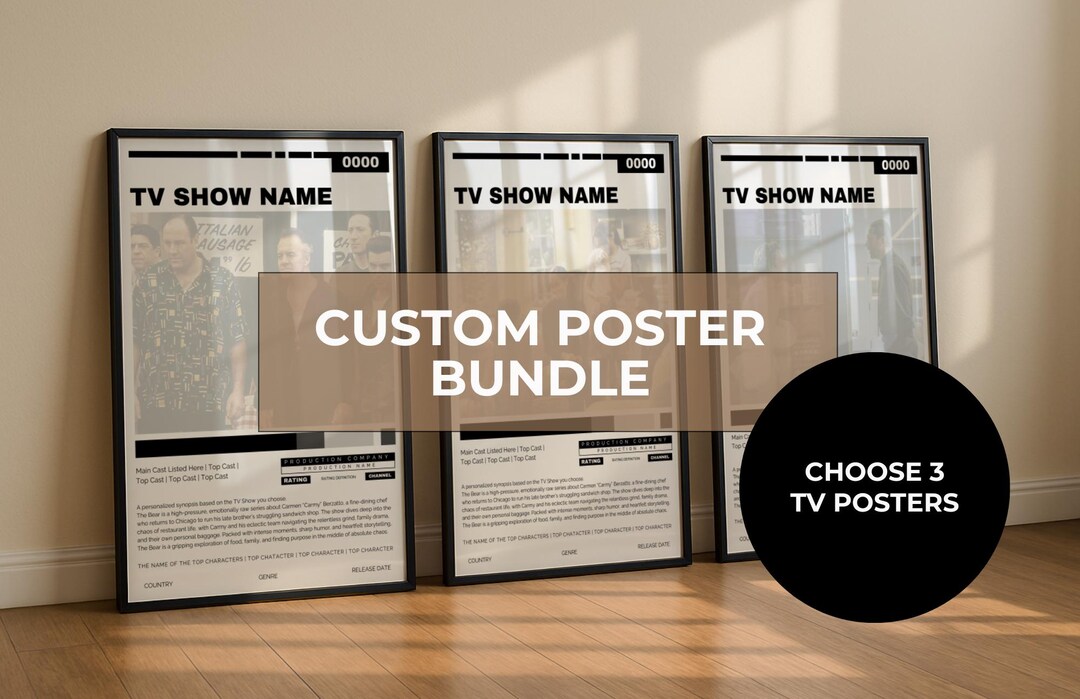 Custom TV Show Poster Set of 3 | Personalized Scene Art Prints | Pick ...