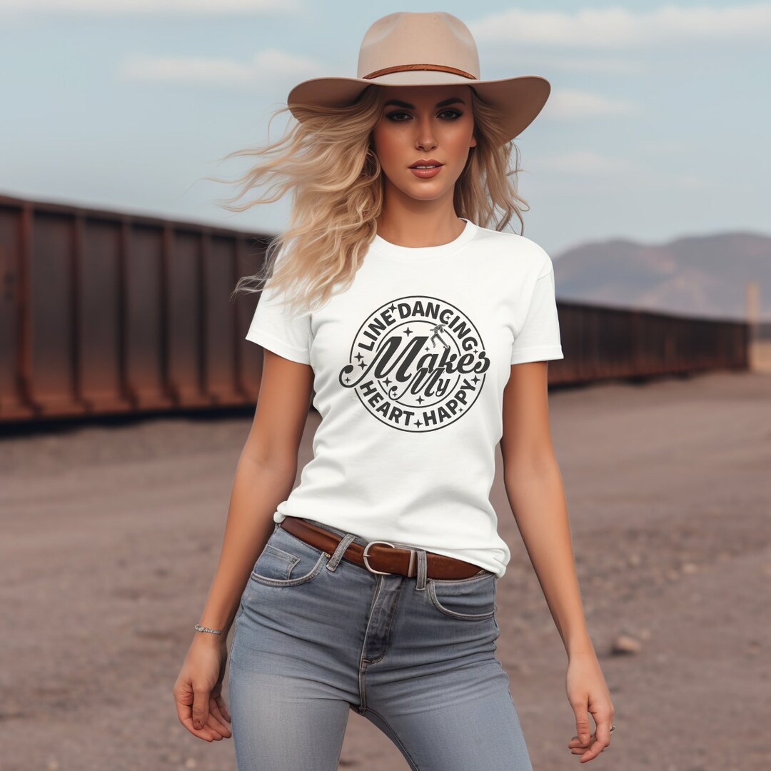 Line Dancing Makes Me Happy Line Dancing Shirt Wild West Shirt Love ...