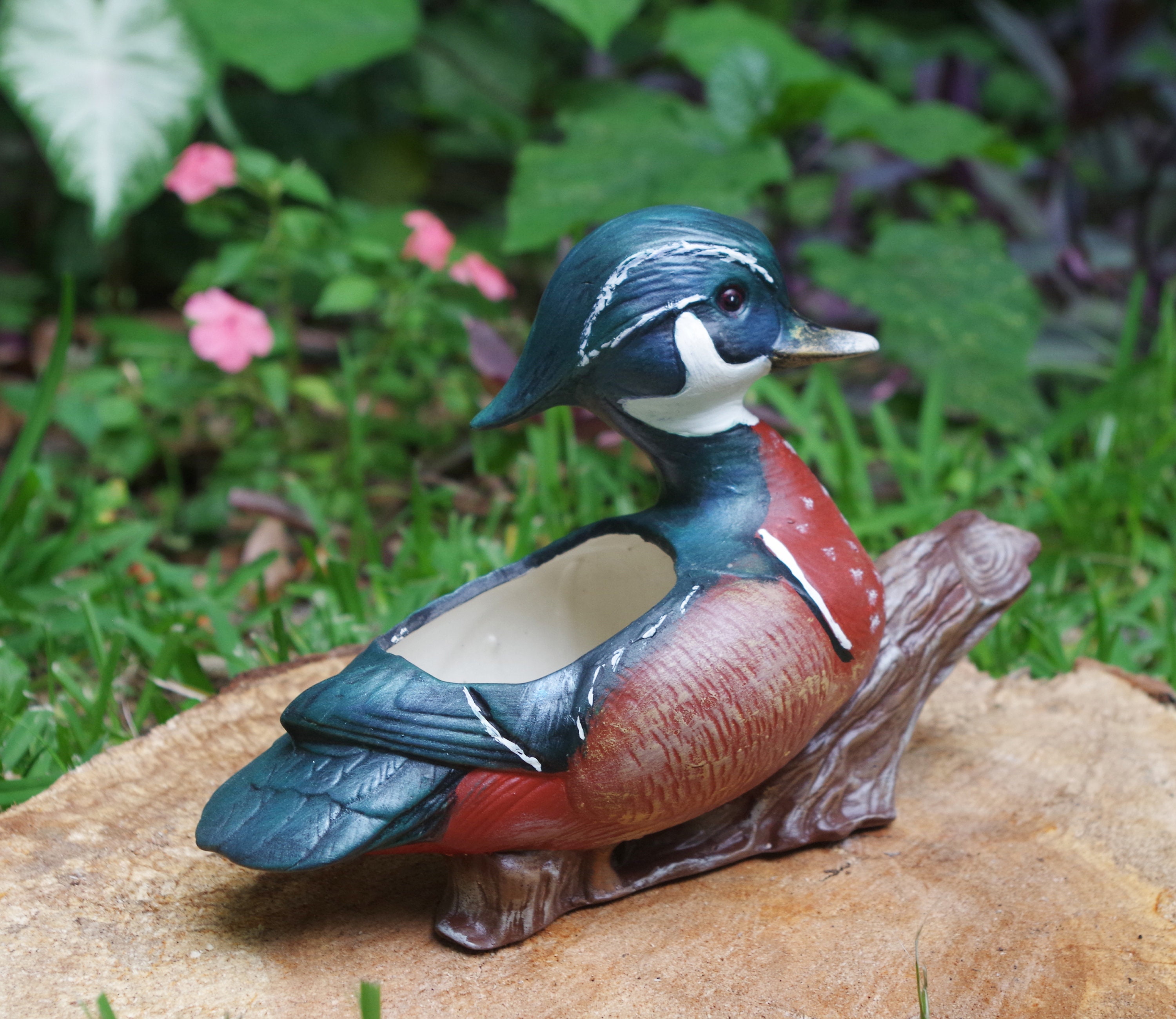 Wood Duck Planter Ceramic Hand Painted - Etsy