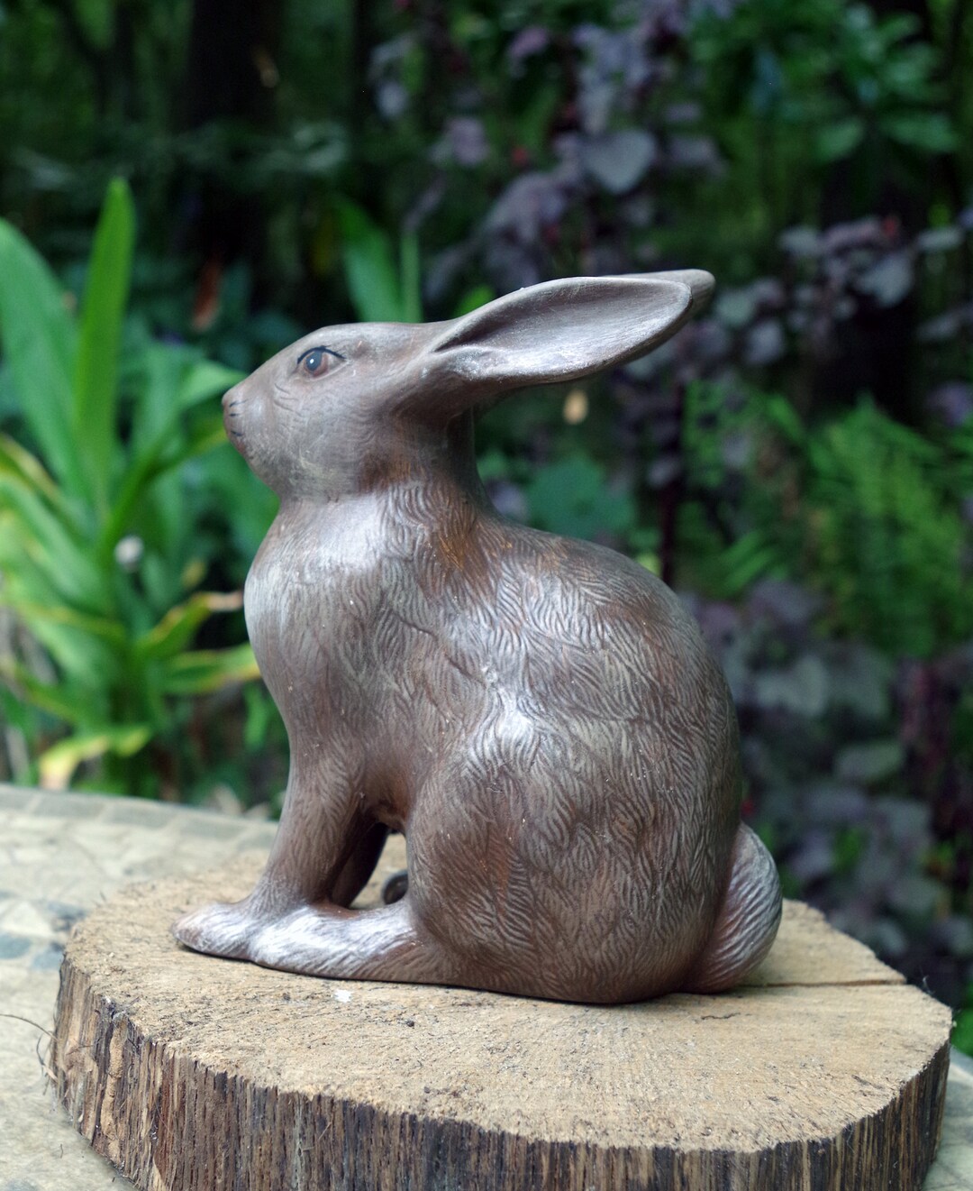Rabbit Figurine Heads up Ceramic Hand Painted - Etsy