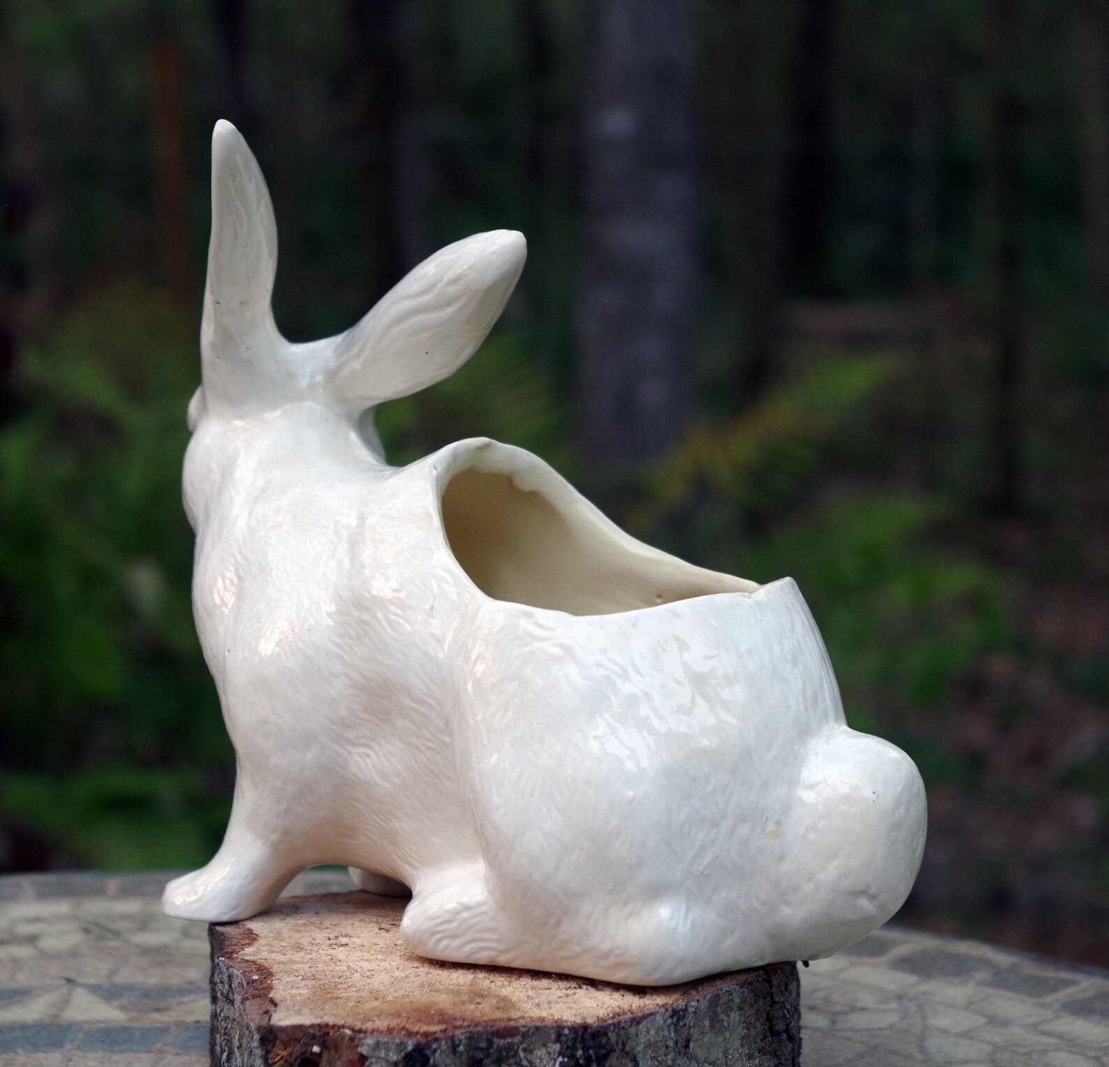 Ceramic Sitting Rabbit Plante - Etsy