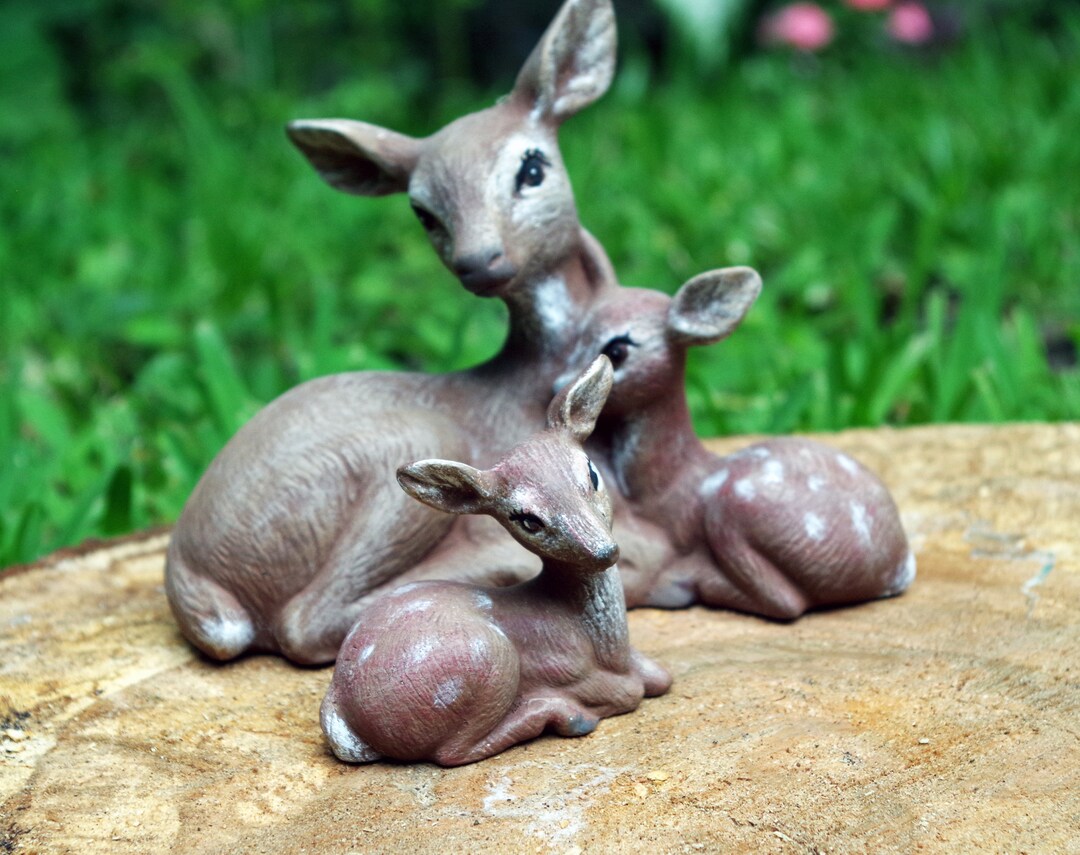 Ceramic Doe With Twin Fawn Set Left or Right Hand Fawn - Etsy