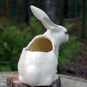 Ceramic Sitting Rabbit Plante - Etsy