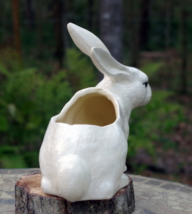 Ceramic Sitting Rabbit Plante - Etsy