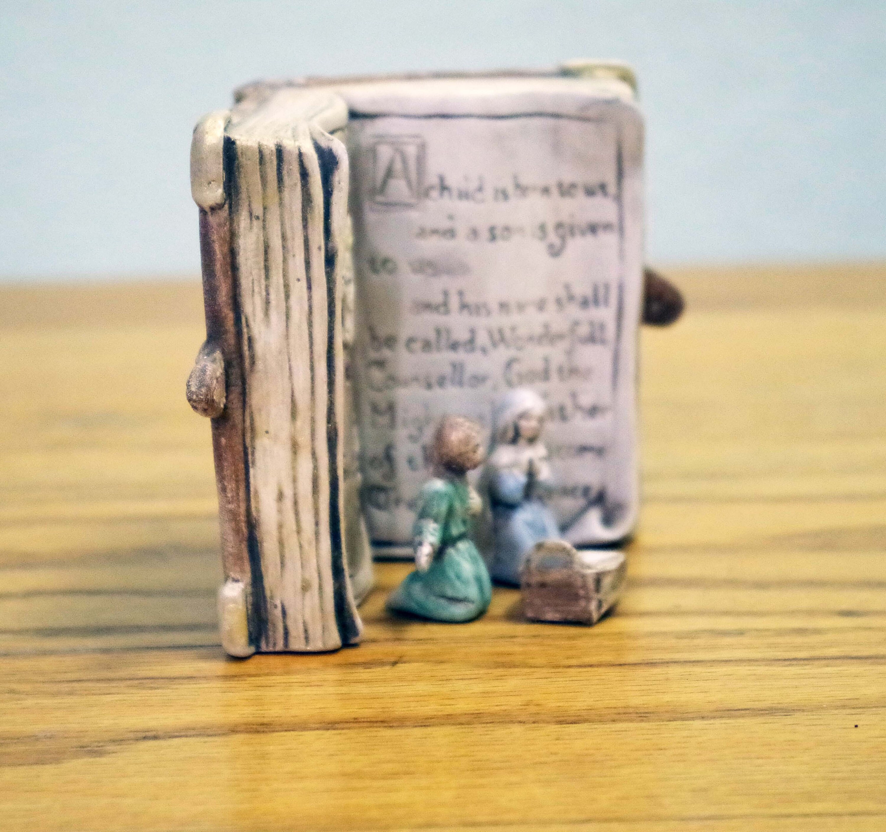 Ceramic Open Bible Verse With Nativity - Etsy