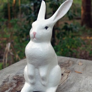 Standing White Rabbit Glazed - Etsy