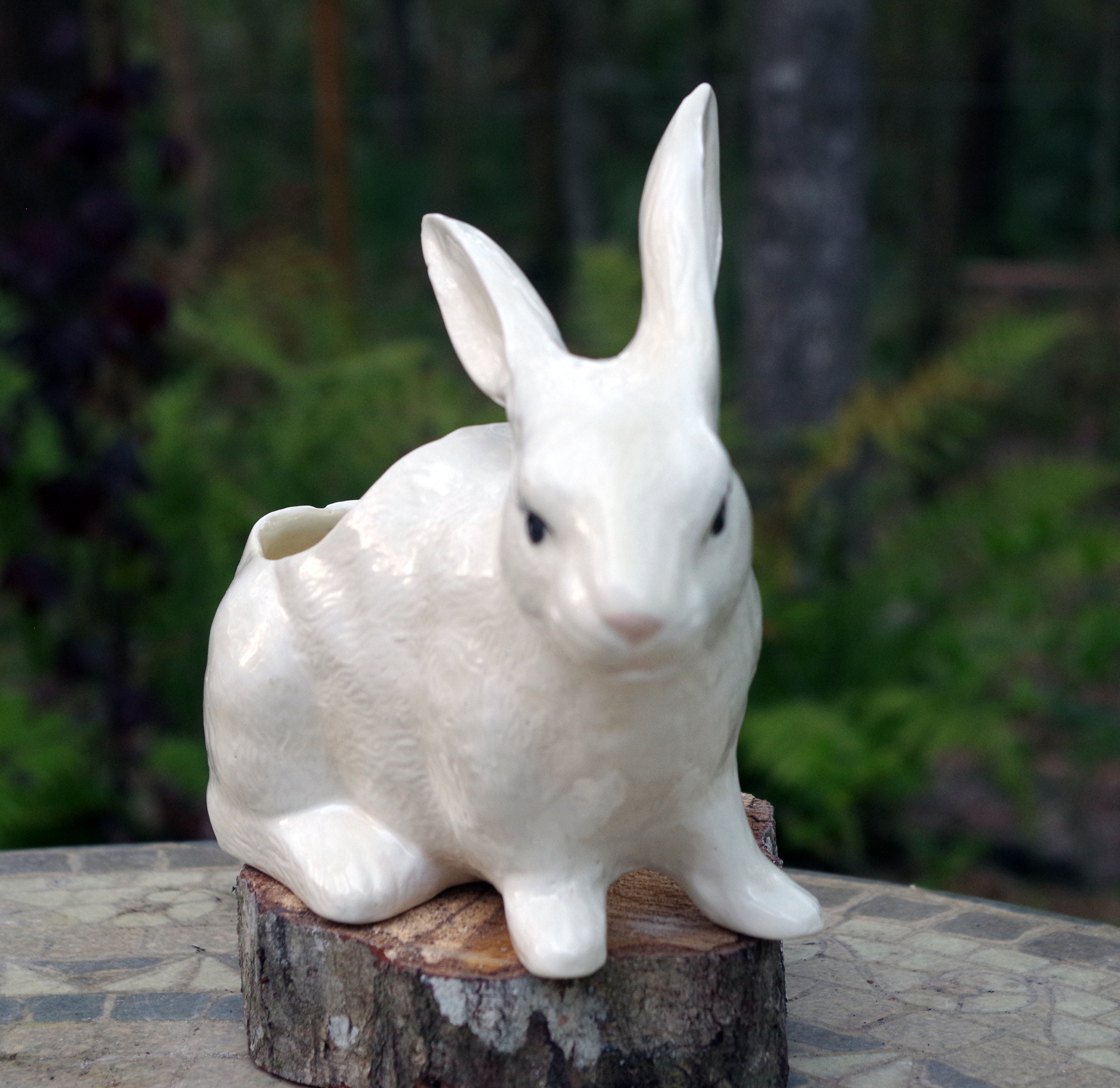 Ceramic Sitting Rabbit Plante - Etsy