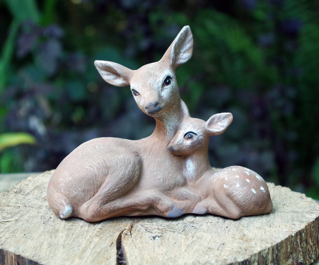 Ceramic Doe and Fawn - Etsy