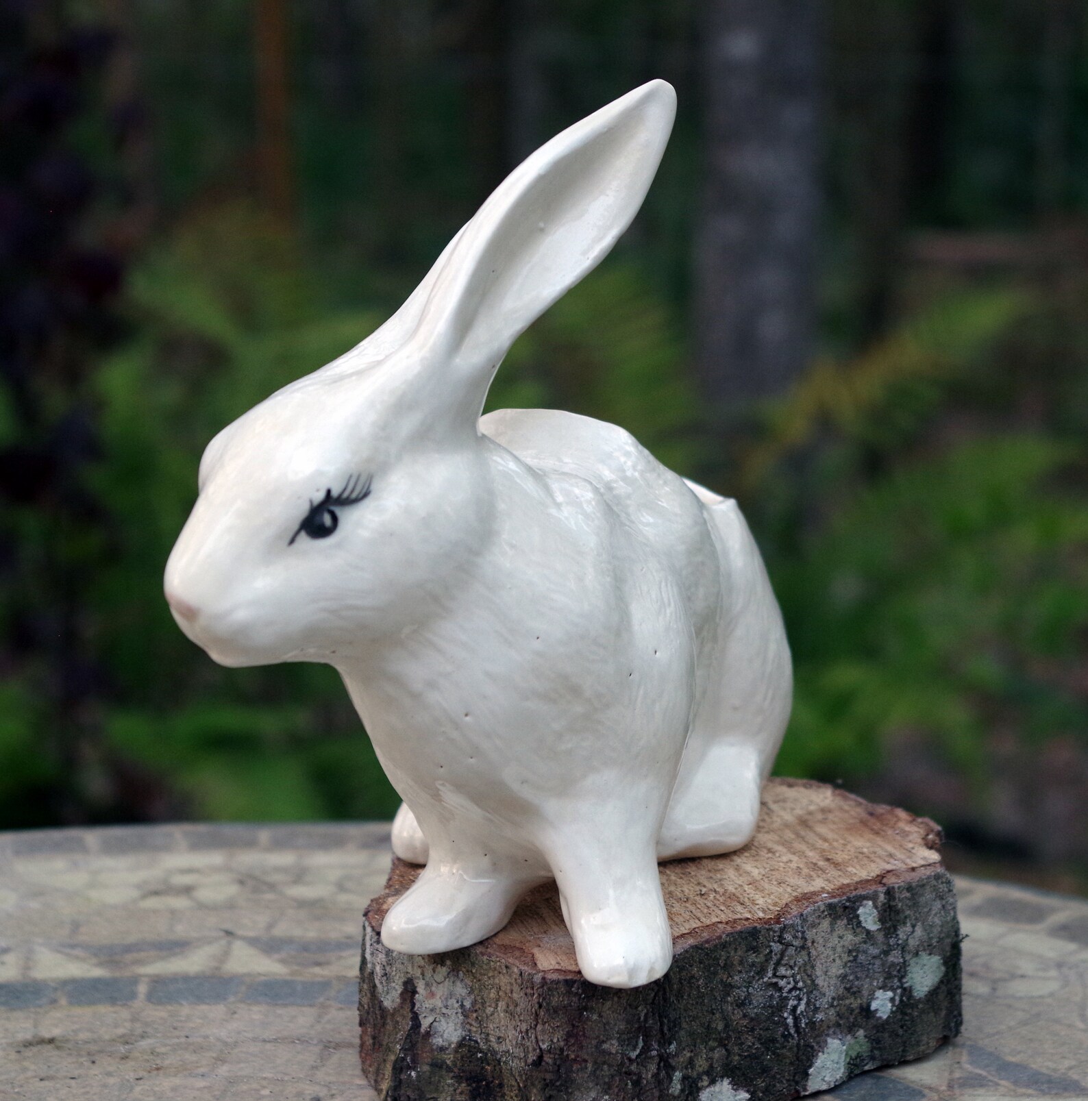 Ceramic Sitting Rabbit Plante - Etsy